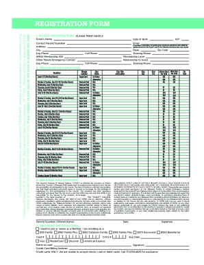 Fillable Online SCOUT REGISTRATION FORM - hmns.org Fax Email Print ...