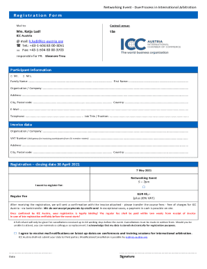 Fillable Online Registration Form - icc-austria.org Fax Email Print ...