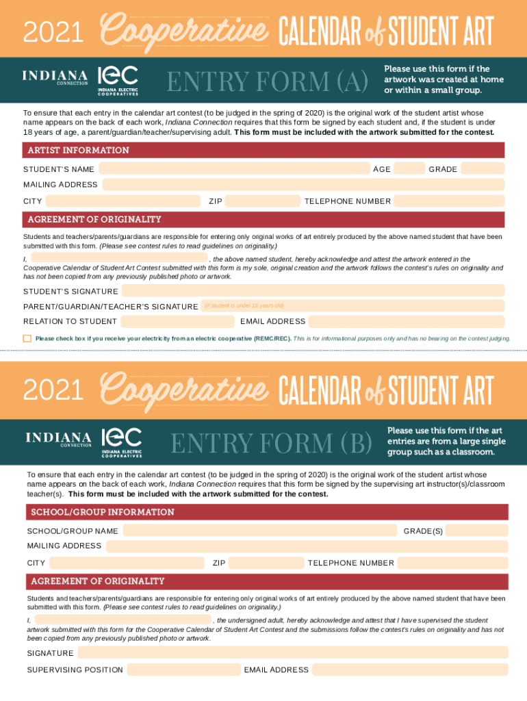 Fillable Online ART CONTEST RULES - Indiana Connection Fax Email Print ...