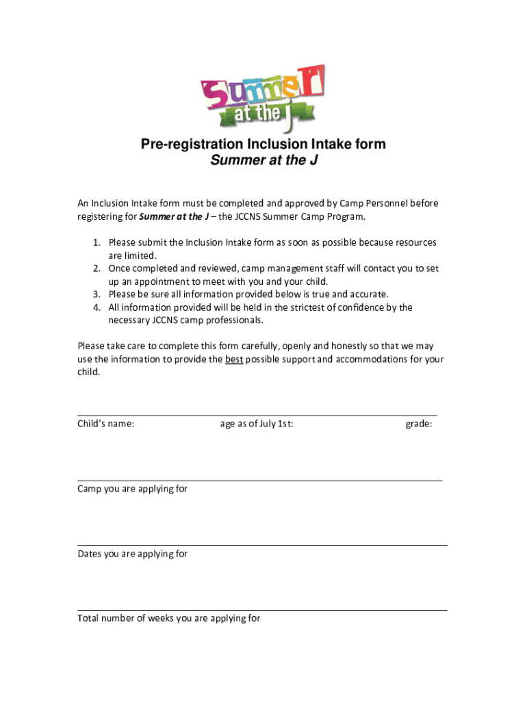 Fillable Online Tualatin Hills Park & Recreation District Inclusion ...