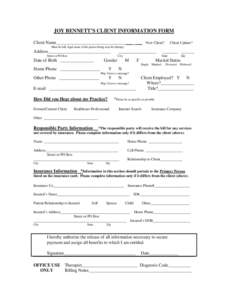 Fillable Online 35+ Client Information Sheet Templates (PDF, Word ...