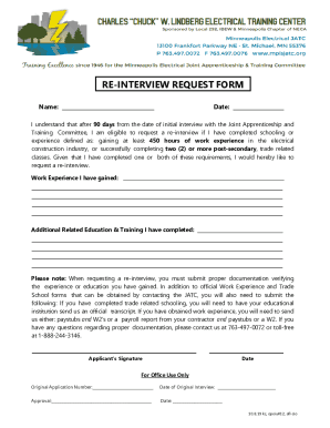 Fillable Online Re-Interview Request Form - Minneapolis Electrical JATC ...