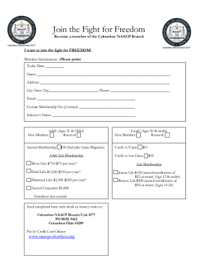 Fillable Online Join the Fight for Freedom - NAACP Columbus, OH Fax ...