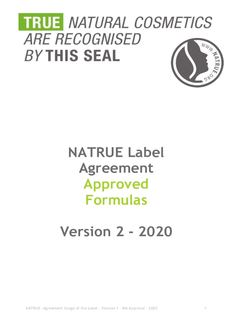 Fillable Online NATRUE Label: requirements to be met by natural and ...
