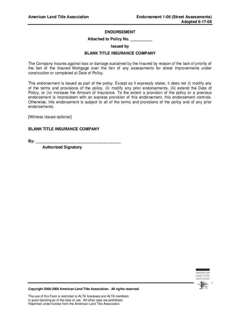 Fillable Online Types of American Land Title Association (ALTA ...