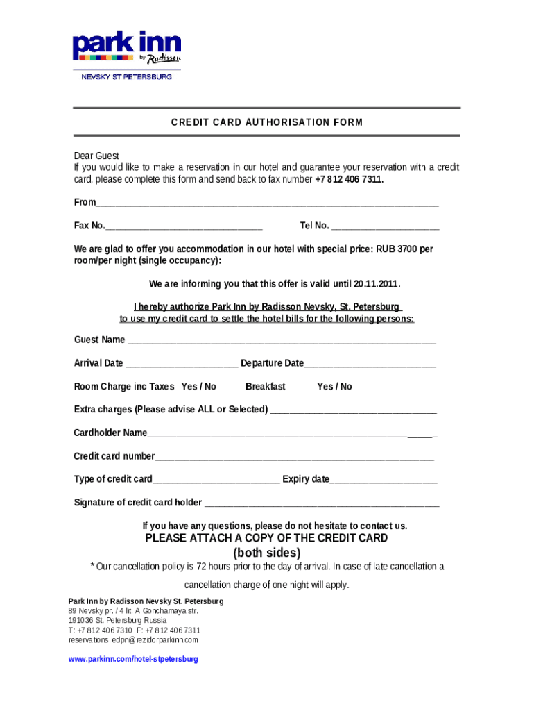 Free Hotel Credit Card Authorization s - WordPDF ...Free Hotel Credit ...