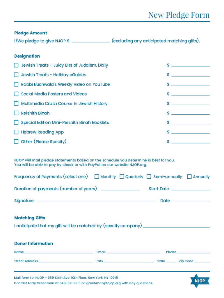 Fillable Online 10+ Charity Pledge Form Templates in PDFDOCFree ...10 ...