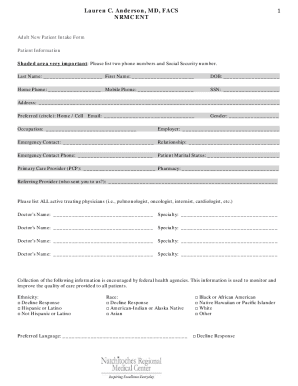 Fillable Online Patient Forms, Shea Ear clinic Memphis ENT Doctors 901 ...