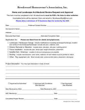 Fillable Online HOA Documents & FormsBrookwood HOA Fax Email Print ...