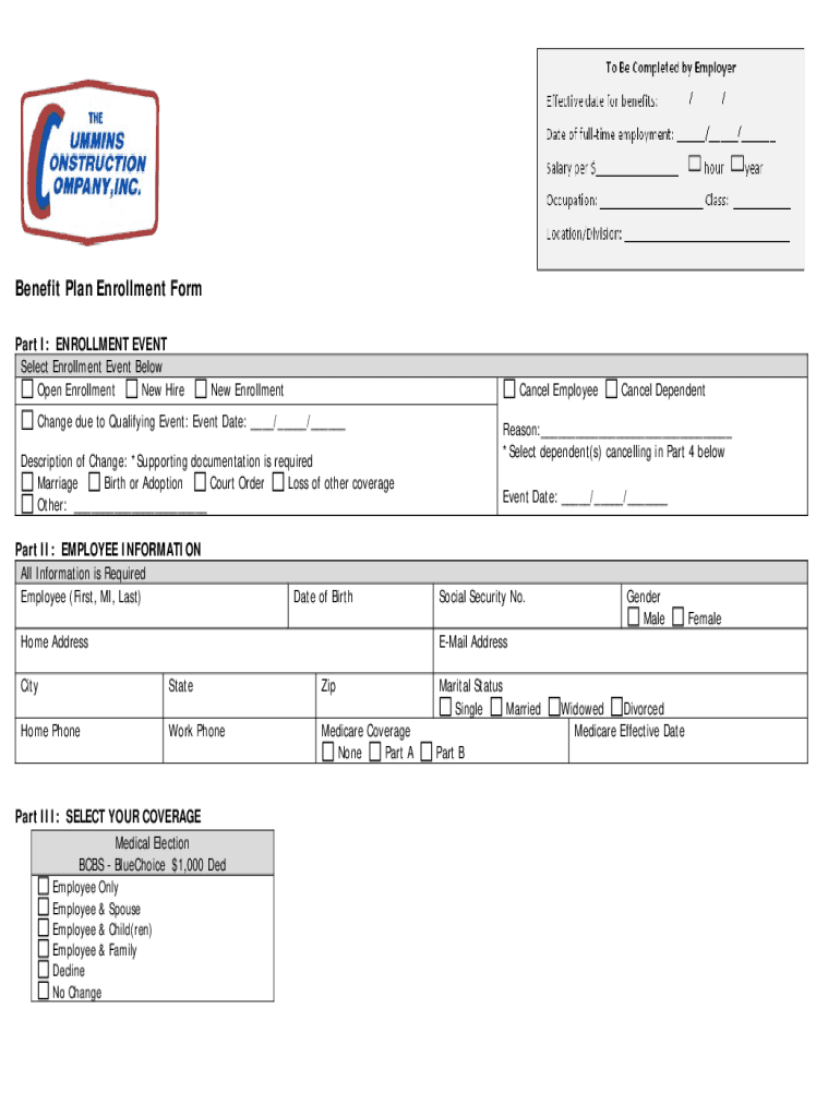 Fillable Online Georgia Employee Enrollment/Change Form (51-100 employees) Fax Email Print ...