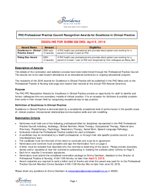 Fillable Online professionalpractice providencehealthcare 2018 PHC ...