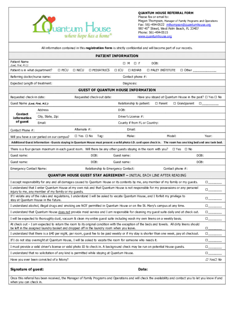 Fillable Online Quantum Health Referral Form Fax Email Print - pdfFiller