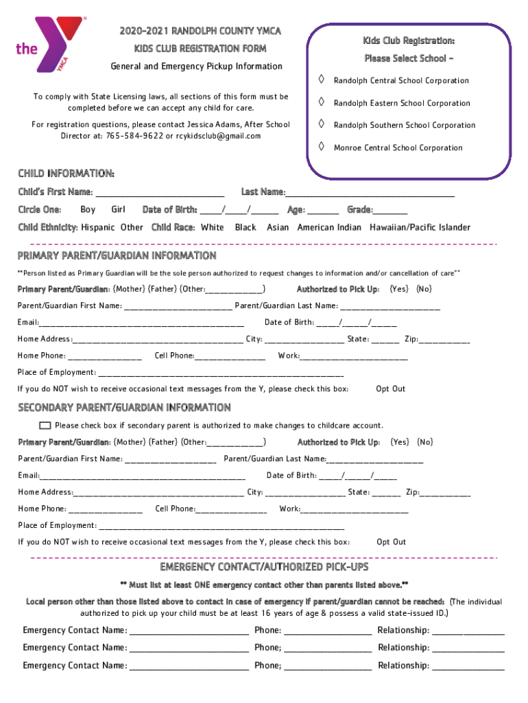 Fillable Online YMCA Springfield, IL Gym, Swimming Pool, Fitness Center ...