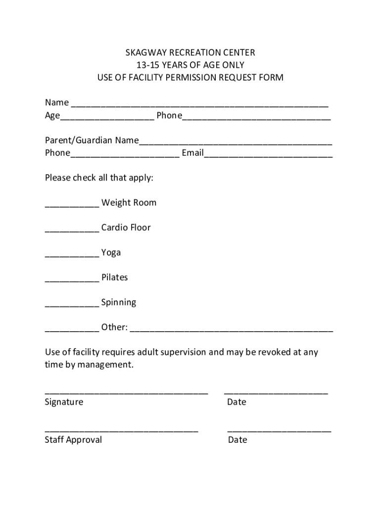 Fillable Online Facilty Use Request Form Fax Email Print - pdfFiller