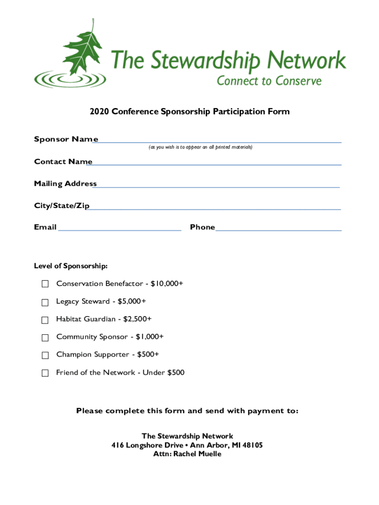 Fillable Online SPONSORSHIP/EXHIBITOR REGISTRATION FORM ILCO CONFERENCE ...