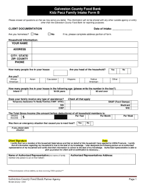 Fillable Online Food Pantry Family Intake Form - stgeorgestc.org Fax ...