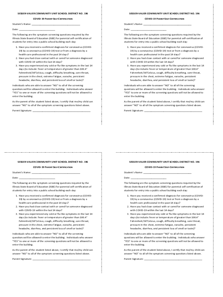 Fillable Online Paper Ticket Student Self-Certification Form (Draft #1 ...