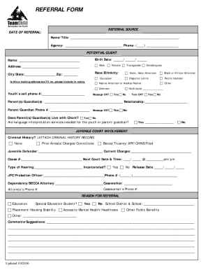 Fillable Online TC General Referral Form Fax Email Print - pdfFiller