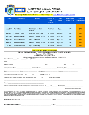 Fillable Online Open Tournament Entry Form 2020 Fax Email Print - pdfFiller
