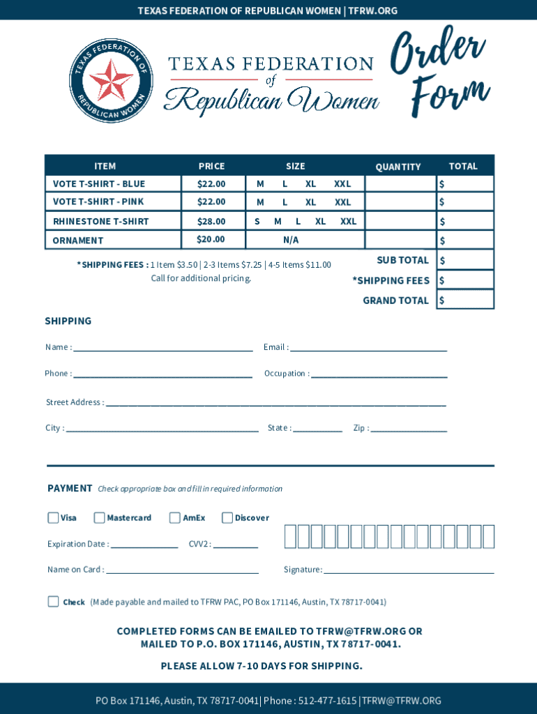 Fillable Online TFRW Sales Form - No Pics Fax Email Print - pdfFiller