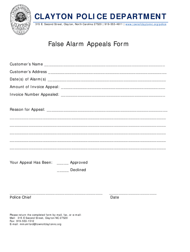 Fillable Online Clayton Police Department - HomeFacebook Fax Email Print - pdfFiller