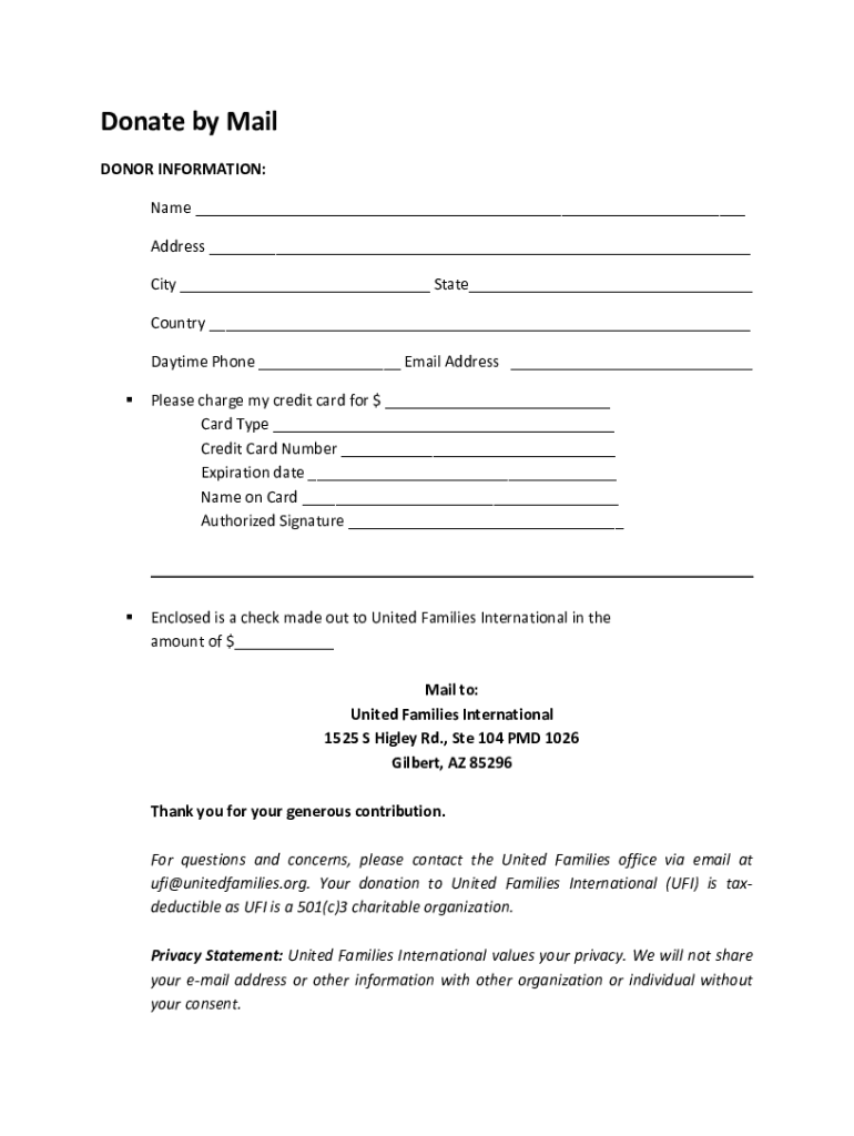 Fillable Online Printable Donation Form - Donate by Mail - About Chabad ...