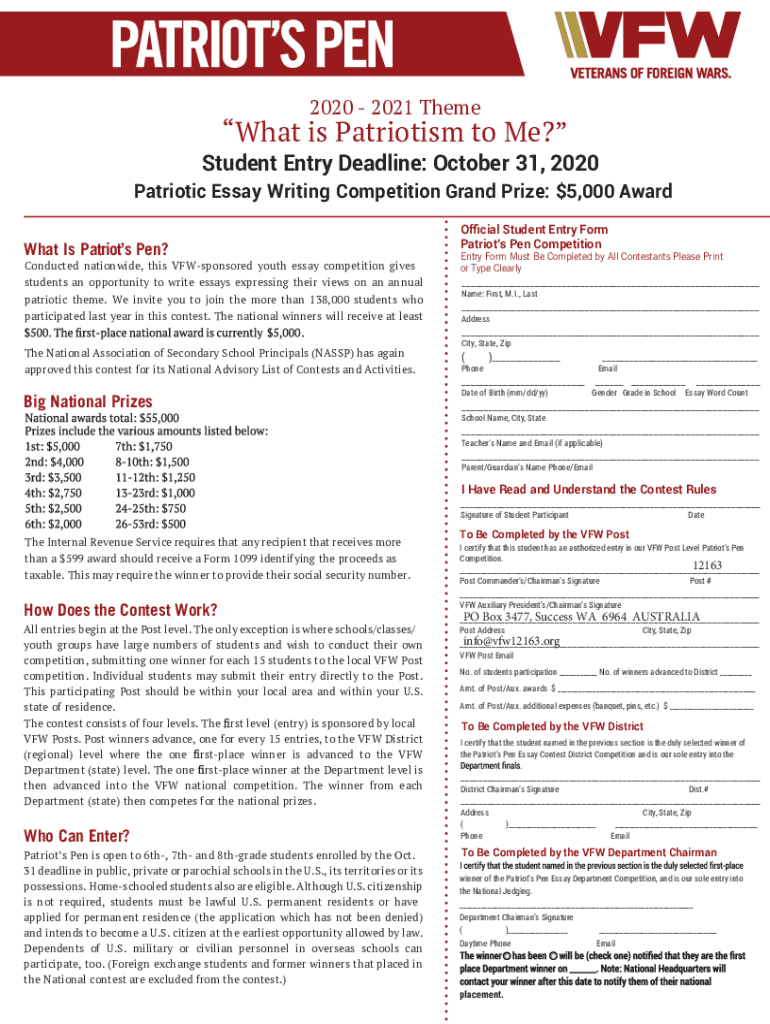 Fillable Online VFW POST 12163 INC MEMBERSHIP APPLICATION - vfw12163 ...