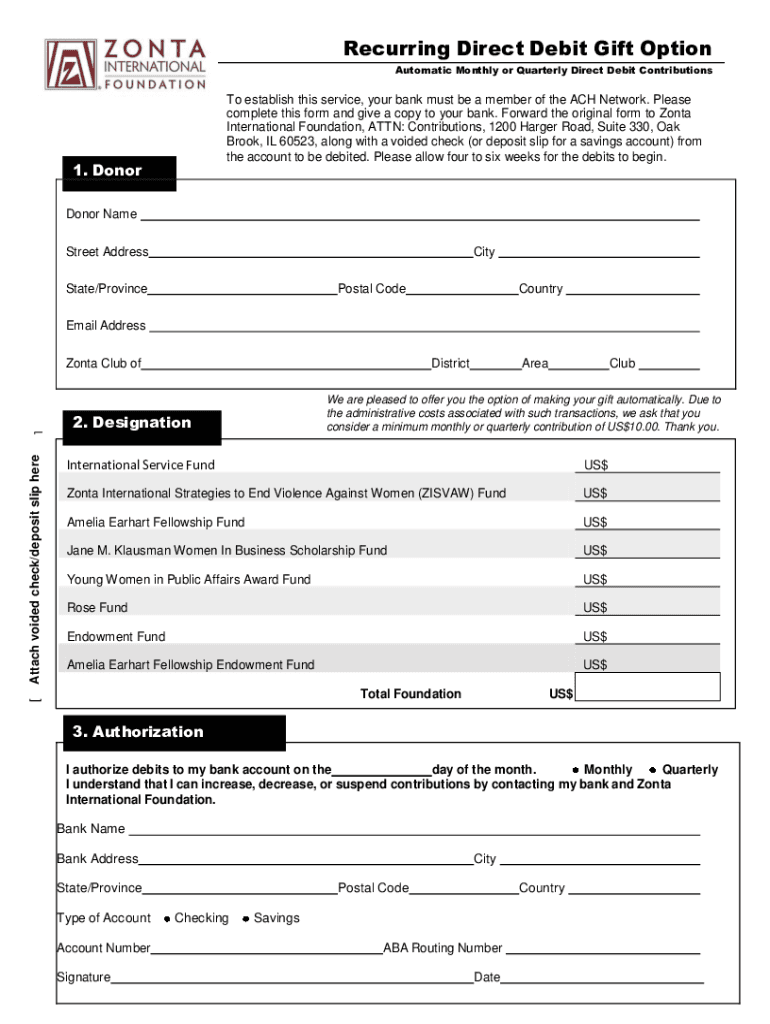 Fillable Online Regular giving - Direct Debit vs recurring card ...