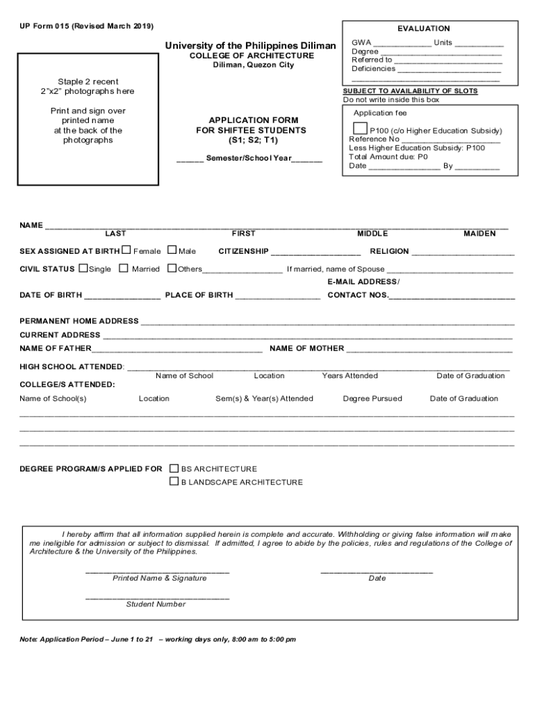 Fillable Online upca upd edu UP Form No - University of the Philippines ...