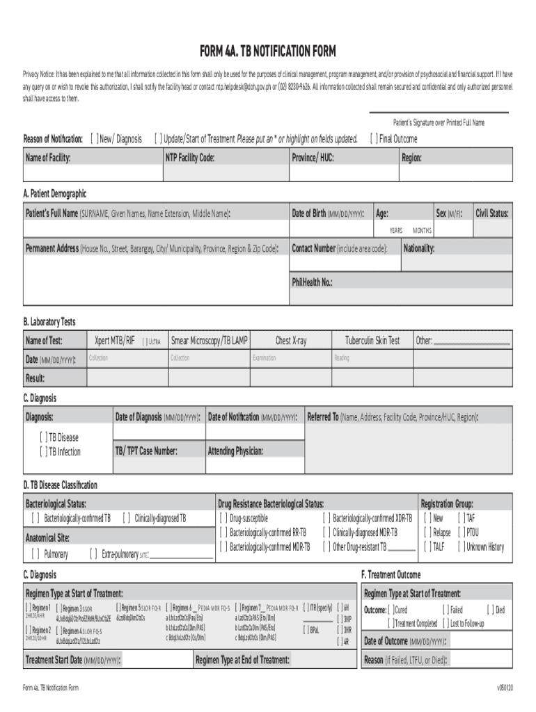 Fillable Online NATIONAL TUBERCULOSIS CONTROL PROGRAM: MANUAL OF ...