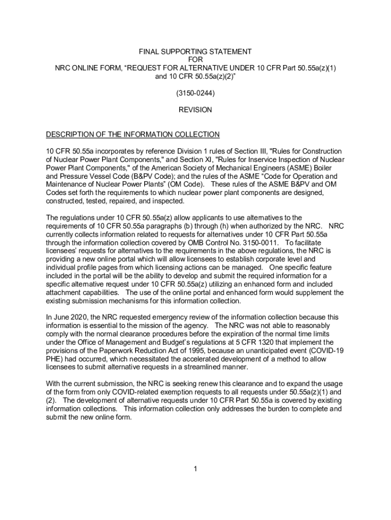 Fillable Online OMB 3150-0244 New Final NRC Online Form, "Request for ...