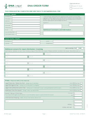Fillable Online Request a Quote DNA Legal Fax Email Print - pdfFiller