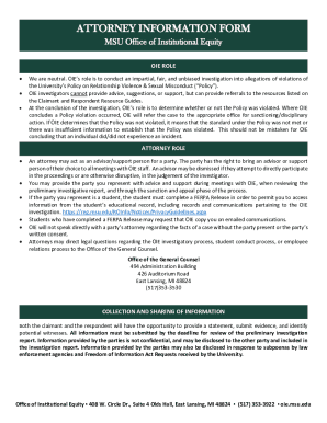 Fillable Online ATTORNEY INFORMATION FORM Fax Email Print - pdfFiller