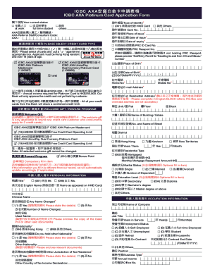 Fillable Online ICBC AXA ICBC AXA Platinum Card Application Form Fax ...