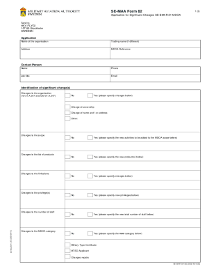 Fillable Online SE-MAA Form 82Application for Significant Changes SE ...