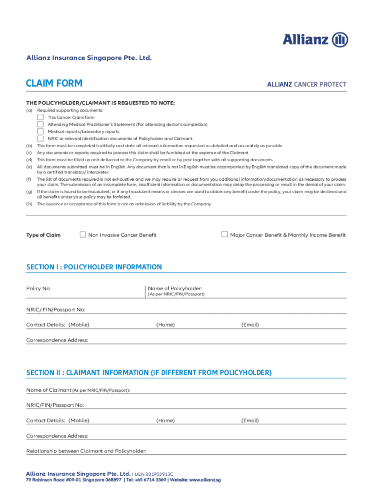 Fillable Online Allianz-Cancer-Protect-Claim-Form.pdf Fax Email Print ...