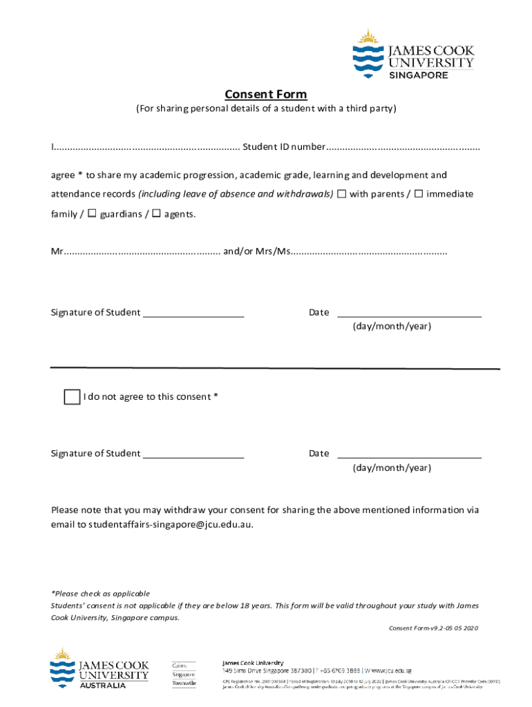 Fillable Online FREE 11+ Sample Student Consent Forms in ...