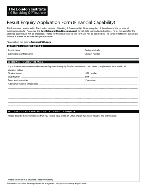 Fillable Online Fillable Result Enquiry Application Form (Financial ...