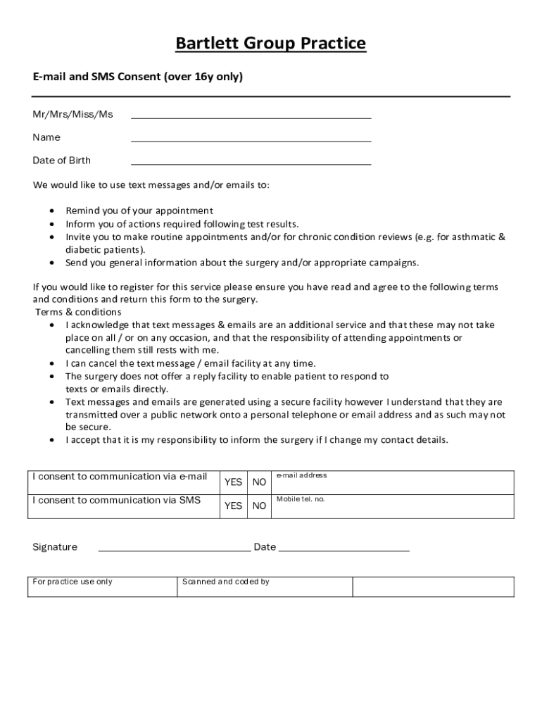 Fillable Online Bartlett Group Practice Fax Email Print - pdfFiller
