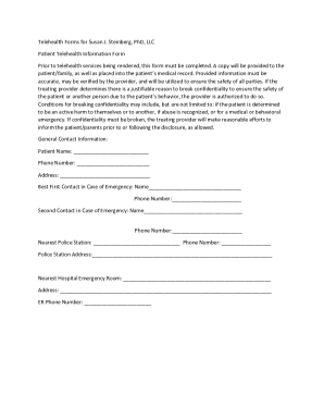 Fillable Online Sample Telehealth Policies and Procedures Fax Email ...