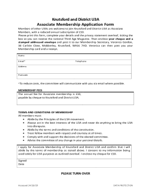 Fillable Online knutsfordu3a co Form - U3A Fax Email Print - pdfFiller