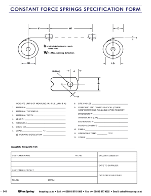Fillable Online Constant Force Springs Selection ...