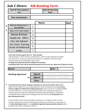 Fillable Online 1. Rib Booking Form (Draft).ods Fax Email Print - pdfFiller