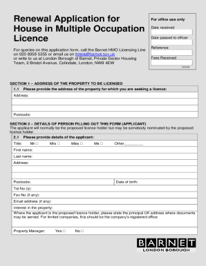 Fillable Online Application for House in For office use only Multiple ...