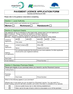 Fillable Online TEMPORARY PAVEMENT LICENCE APPLICATION FORM Fax Email ...