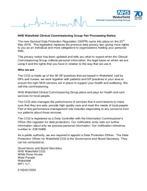 Fillable Online NHS Wakefield Clinical Commissioning Group Fair ...