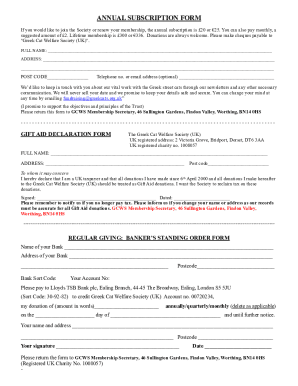 Fillable Online GCWS Subscription form May2020 2 Fax Email Print ...