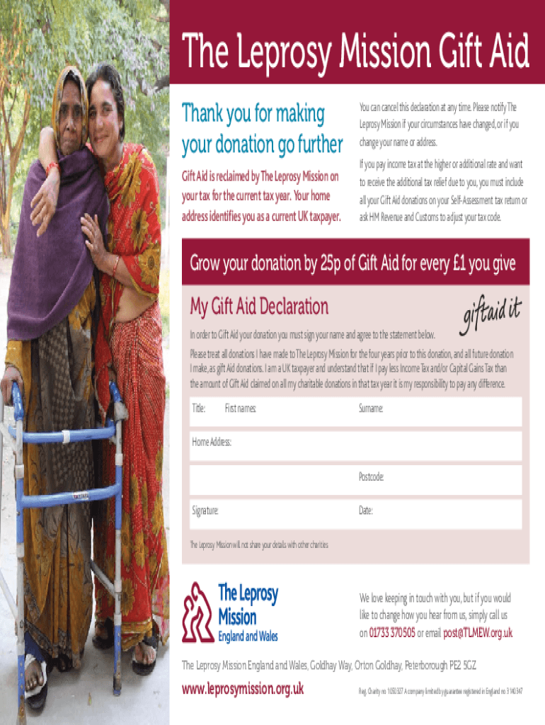 Fillable Online Insert for Gift Aid sign ups F&B Proof 1.pdf Fax Email ...