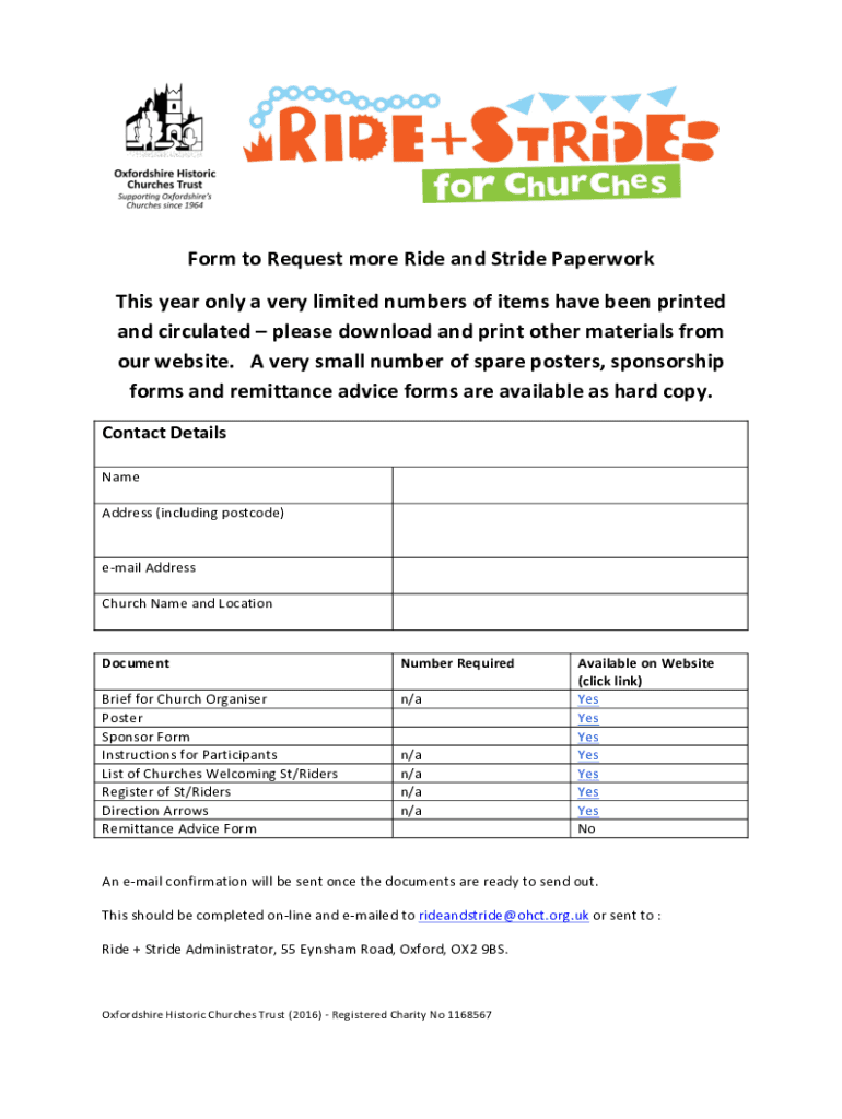 Fillable Online ohct org Form-To-Request-more-Ride-And-Stride-Paperwork ...