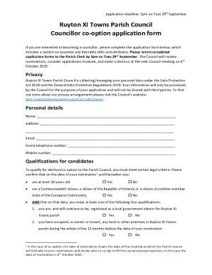 Fillable Online RPC Councillor application form Fax Email Print - pdfFiller